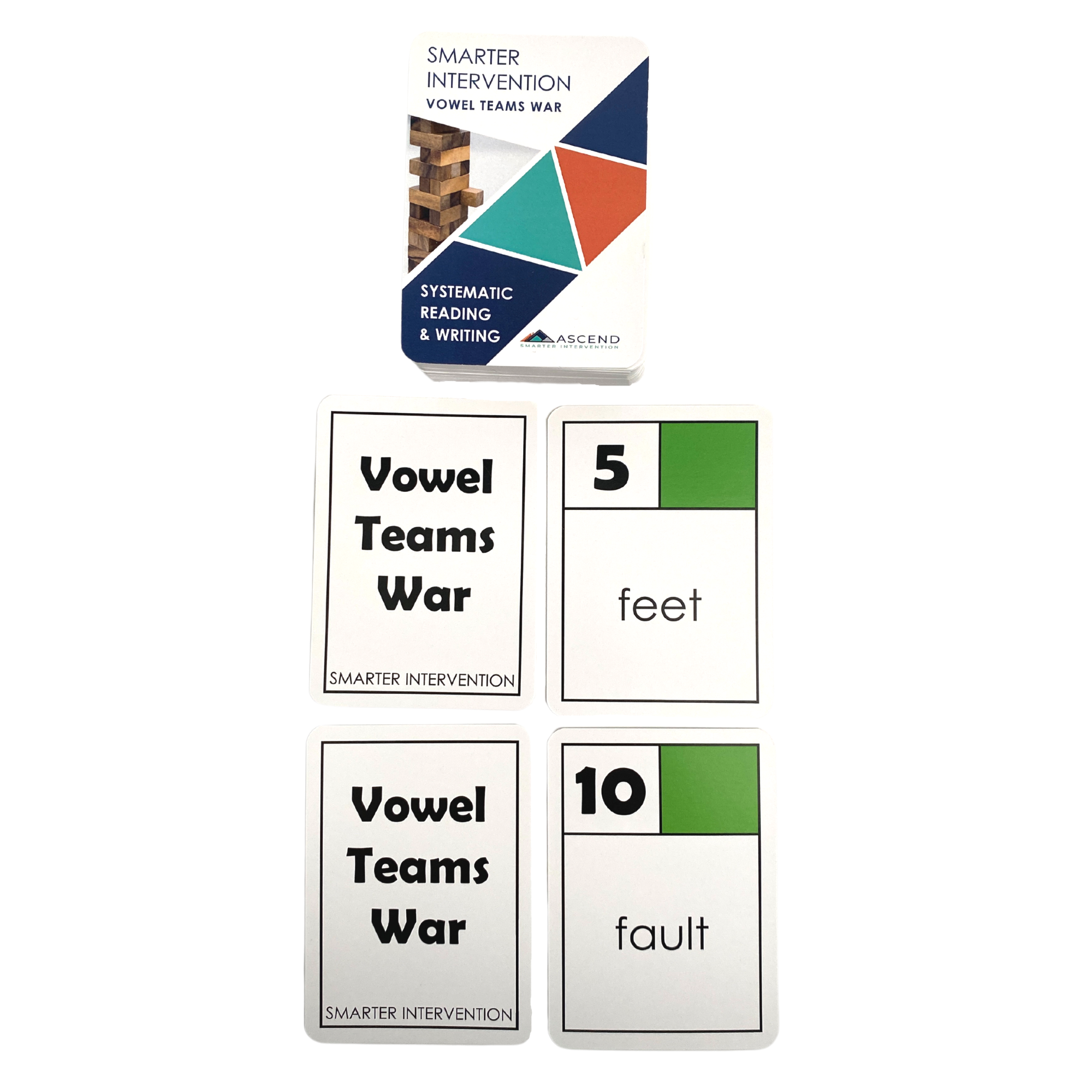 Vowel Teams War Card Game – Ascend SMARTER Intervention